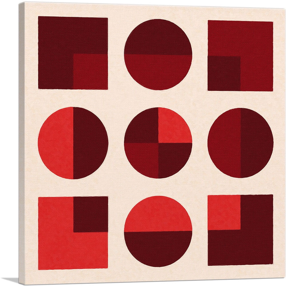 ARTCANVAS Mid-Century Modern Square Within Smaller Shapes Canvas Art ...