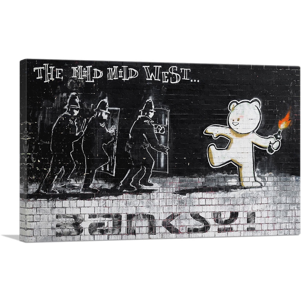 ARTCANVAS Mild Mild West Canvas Art Print by Banksy - Size: 12" x 8" (0 ...
