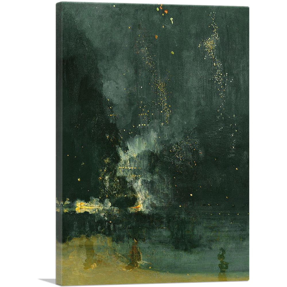 ARTCANVAS Nocturne in Black and Gold -The Falling Rocket 1872 Canvas ...