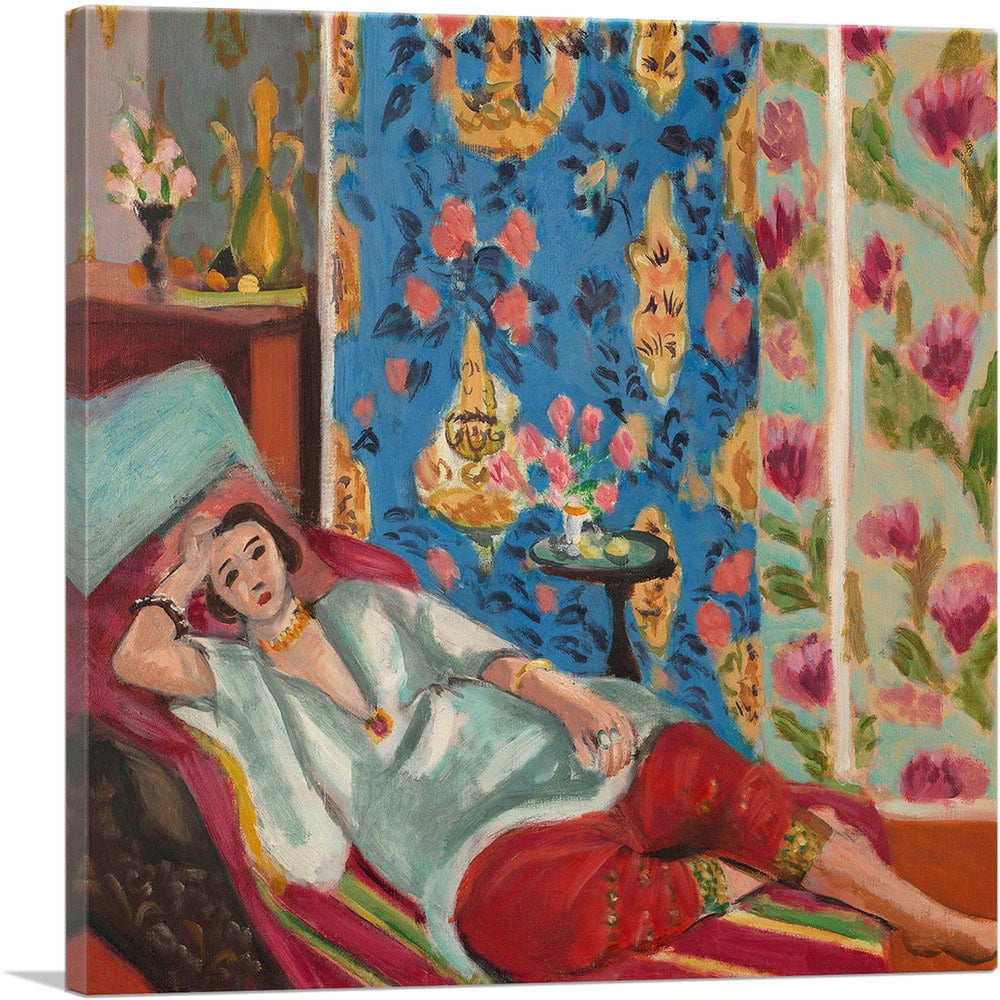 ARTCANVAS Odalisque in Red Trousers 1921 Canvas Art Print by Henri Matisse - Size: 26" x 26" (0. ...