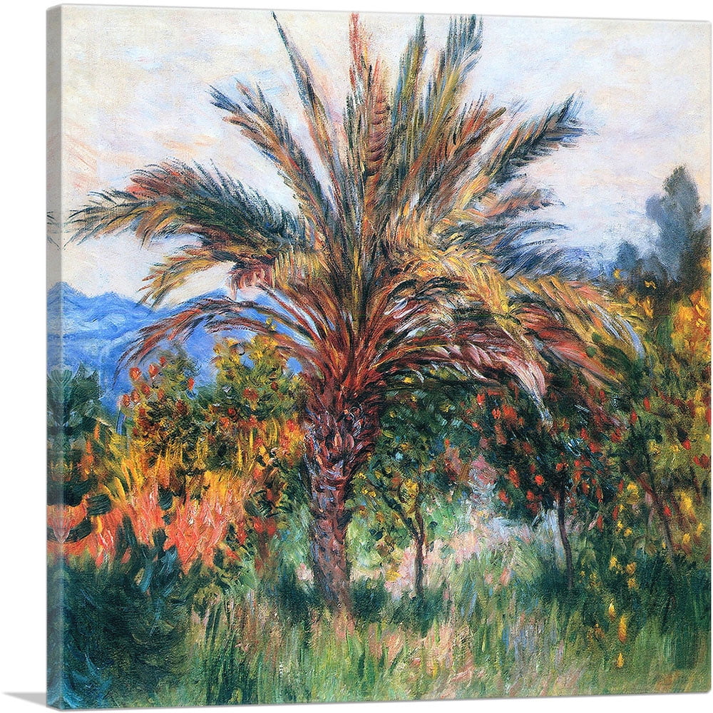 ARTCANVAS Palm Tree At Bordighera 1884 Canvas Art Print by Claude Monet ...
