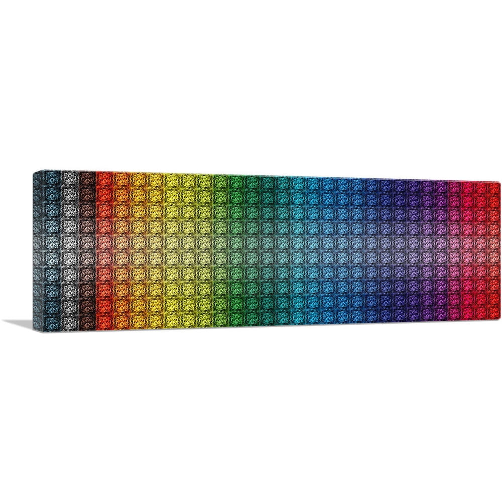ARTCANVAS Rainbow Gay Color Grid Jewel Pixel Canvas Art Print - Size ...