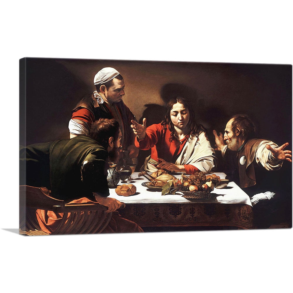 ARTCANVAS Supper at Emmaus 1601 Canvas Art Print by Caravaggio - Size ...