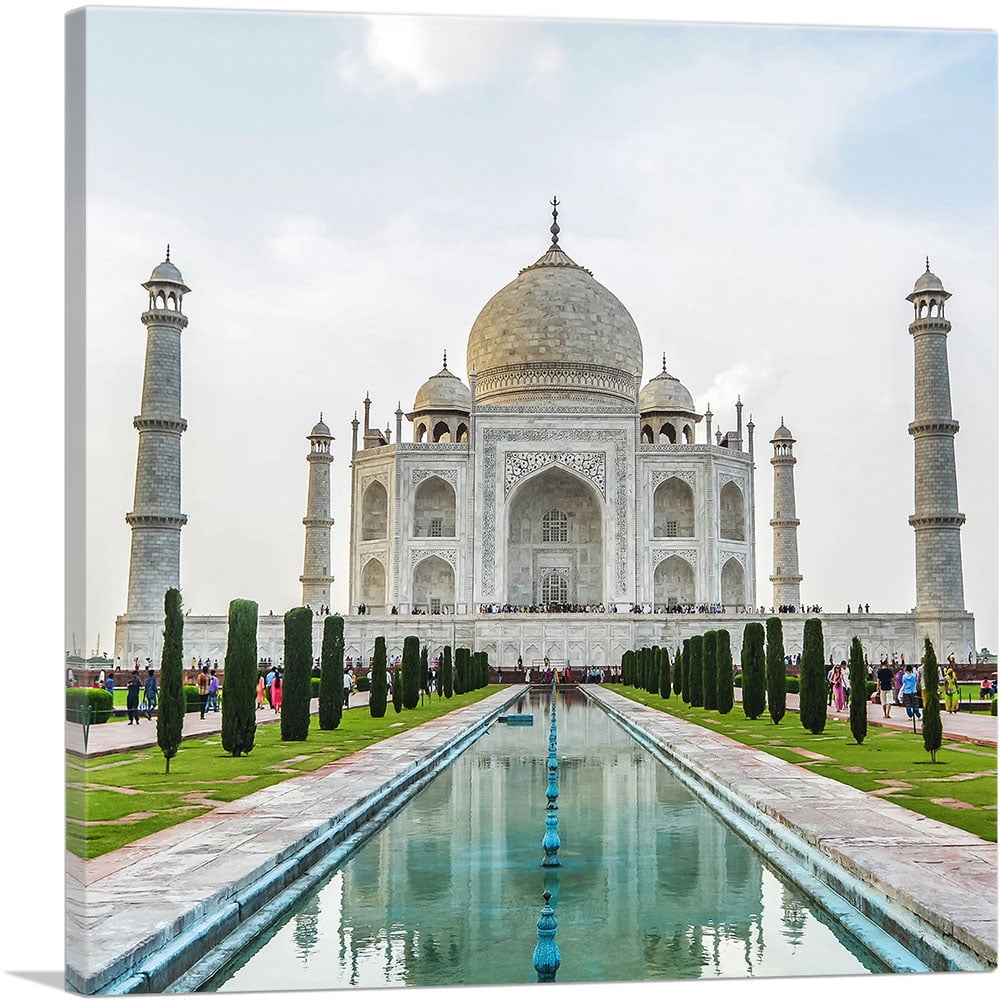 ARTCANVAS Taj Mahal Palace in Agra India Square Canvas Art Print - Size ...