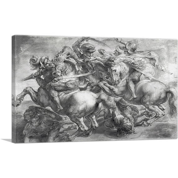 ARTCANVAS The Battle of Anghiari after Leonardo Da Vinci Canvas Art Print by Peter Paul Rubens ...