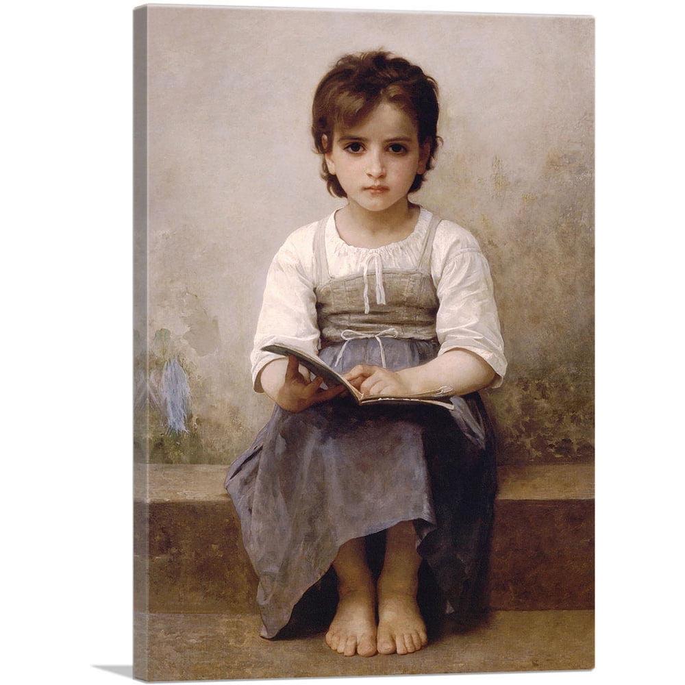 ARTCANVAS The Difficult Lesson 1884 Canvas Art Print by William-Adolphe ...