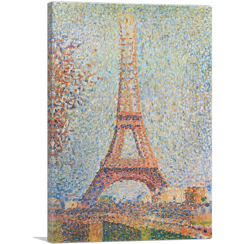 ARTCANVAS The Eiffel Tower 1889 Canvas Art Print by Georges Seurat - Size: 26" x 18" (1.50" Deep ...