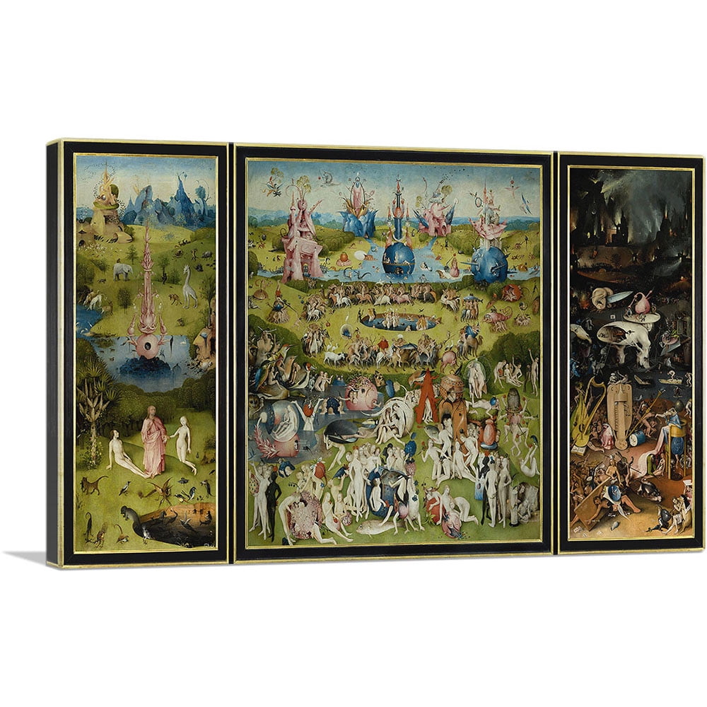 ARTCANVAS The Garden of Earthly Delights 1515 with Printed Yellow Black ...