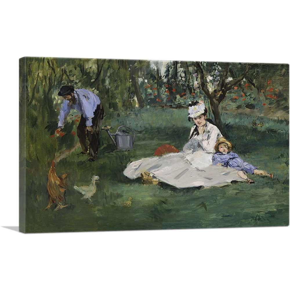 ARTCANVAS The Monet Family in Their Garden at Argenteuil 1874 Canvas ...