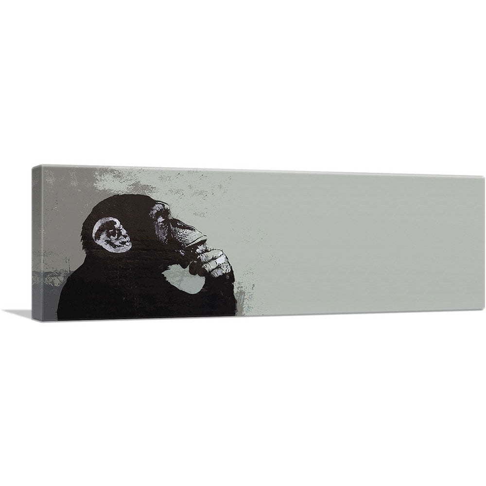 ARTCANVAS The Thinker Monkey Panoramic Canvas Art Print by Banksy ...