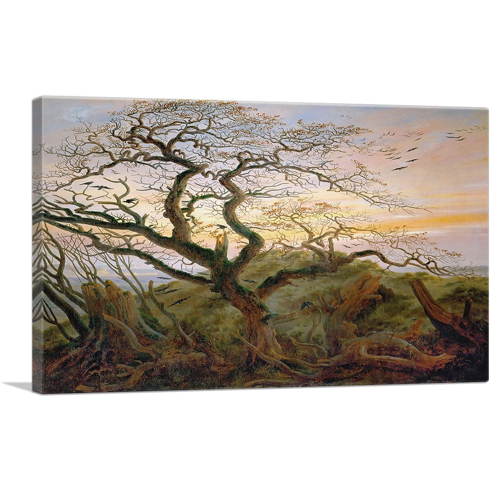 ARTCANVAS The Tree of Crows 1822 Canvas Art Print by Caspar David Friedrich - Size: 18" x 12" (1 ...
