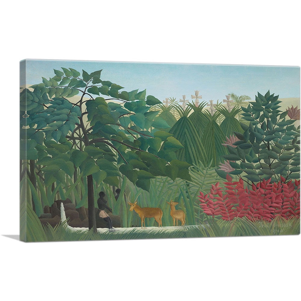 ARTCANVAS The Waterfall 1910 Canvas Art Print by Henri Rousseau - Size ...