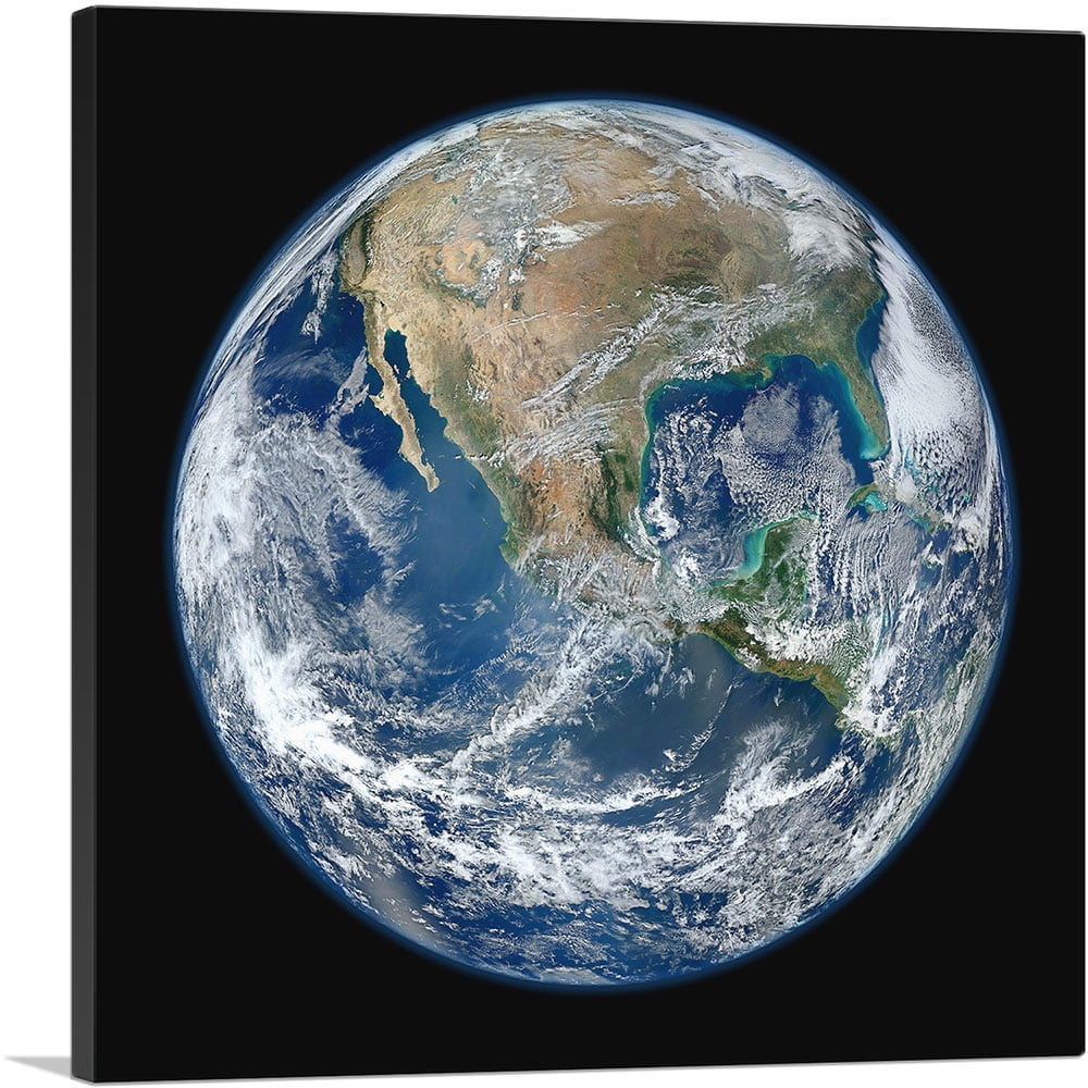 ARTCANVAS View from Space Earth North America USA Planet Earth Canvas ...
