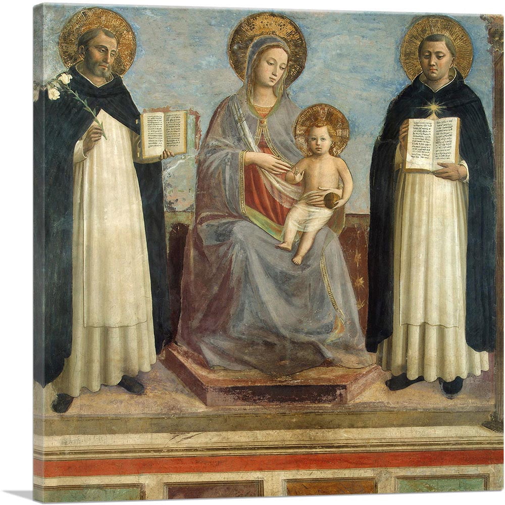 ARTCANVAS Virgin And Child St Anthony Of Padua St Thomas Aquinas Canvas ...