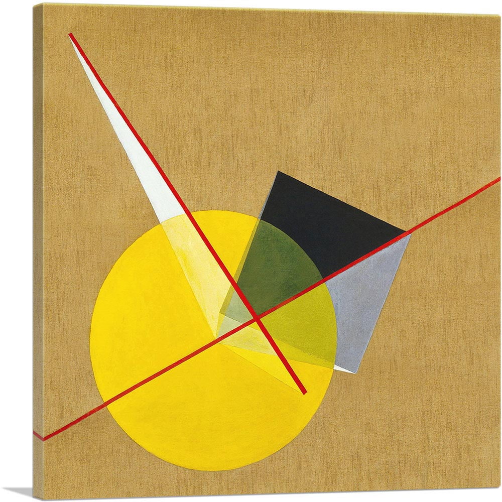 ARTCANVAS Yellow Circle 1921 Canvas Art Print by Laszlo Moholy-Nagy - Size: 18" x 18" (1.50 ...