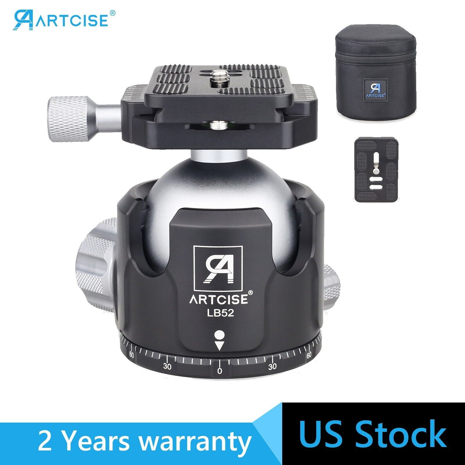 ARTCISE LB52 Low Profile Ball Head 52MM Tripod Ball Head All Metal 66lbs Load - Walmart.com