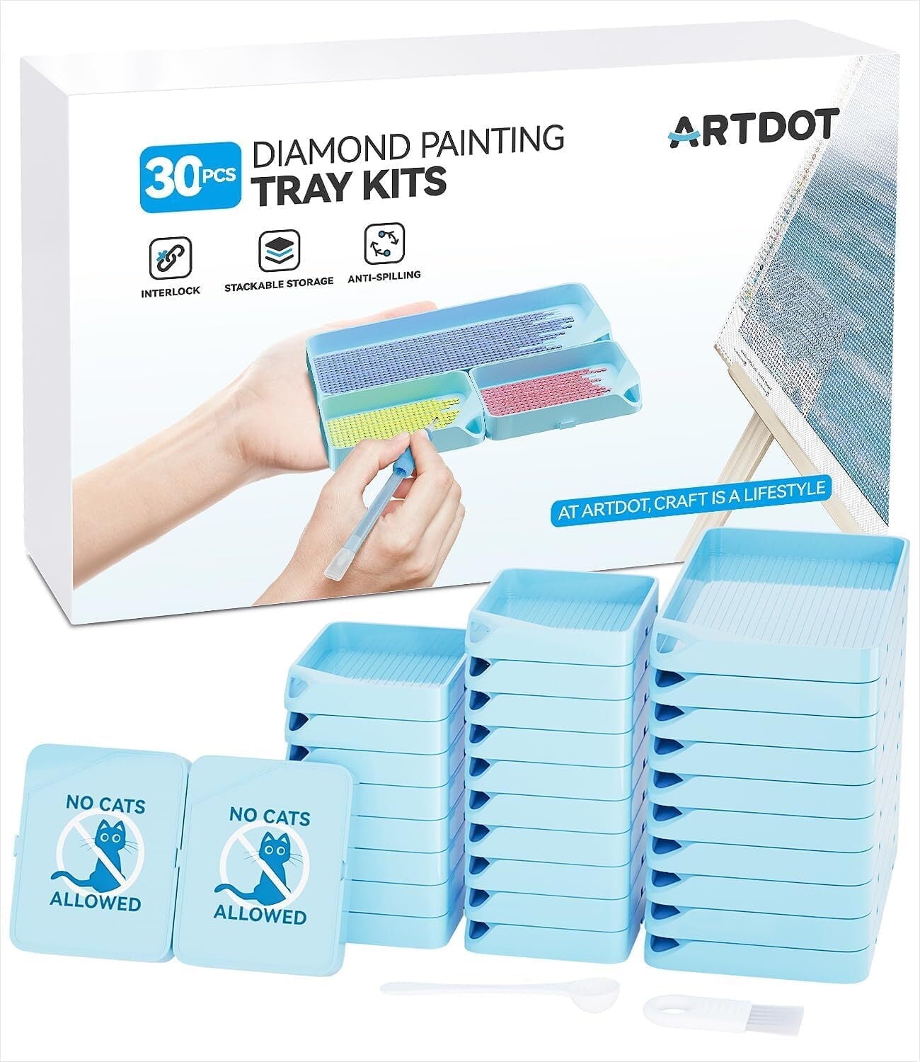 ARTDOT Diamond Art Kits Tray Tool for Diamond Painting Dots Storage 30 ...