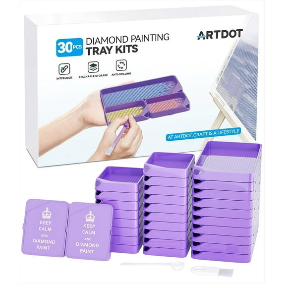 ARTDOT Diamond Art Kits, 30 Piece Stackable Trays for Diamond Painting ...