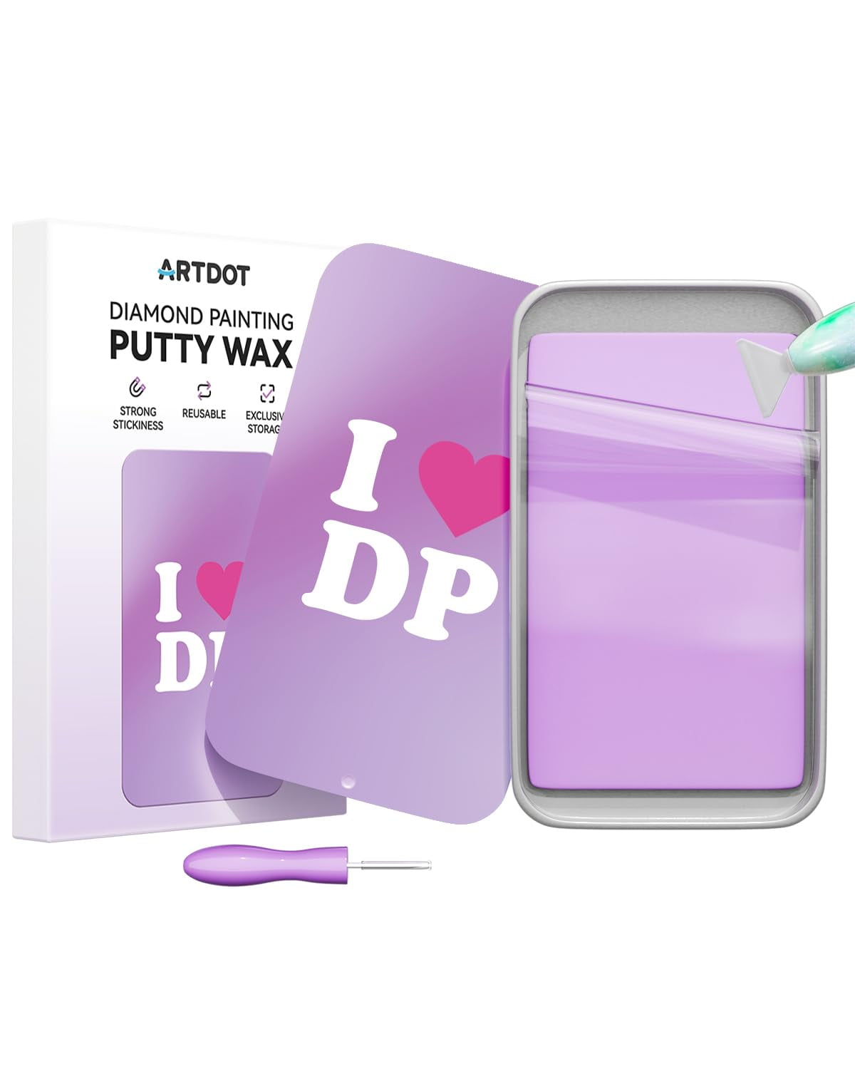 ARTDOT, Enduring Stickiness Putty Wax, for Diamond Art Kits Purple ...