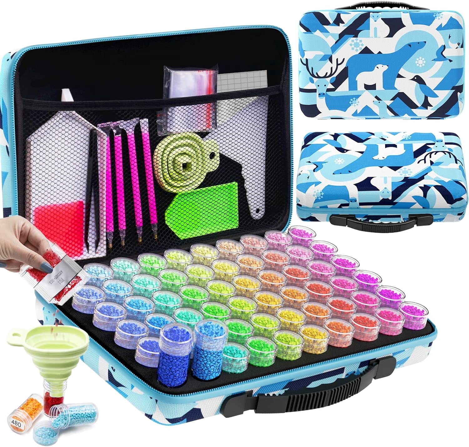 ARTDOT Diamond Painting Storage Box, 60 Slots Bead Organizer Case ...