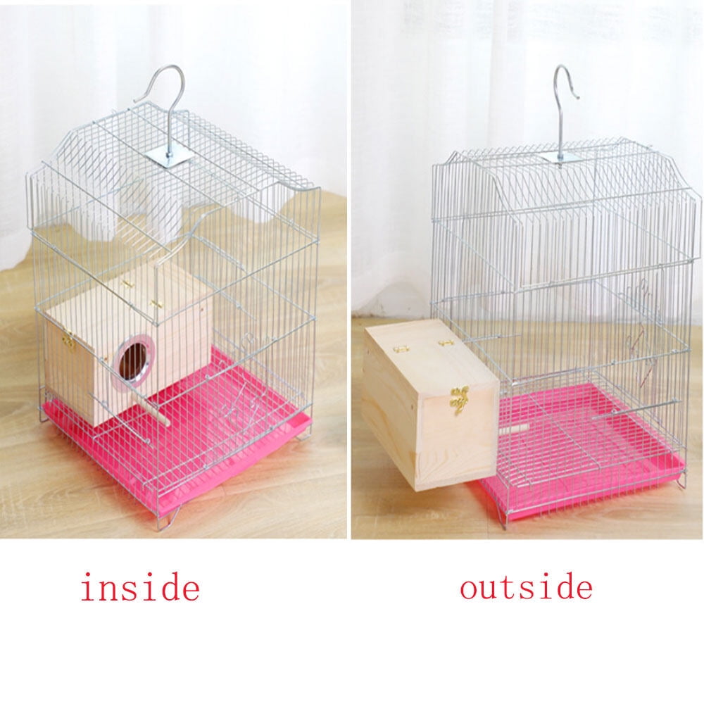ARTEA Bird Parrot Holder Wooden Bird Nesting Organizer Clear View ...