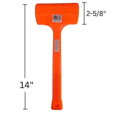 Neiko 02848A 3 LB Dead Blow Hammer, Neon Orange | Unibody Molded ...