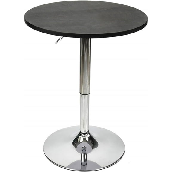 AmeriHome Adjustable Bar Height Table with Black Finish Wood Top ...