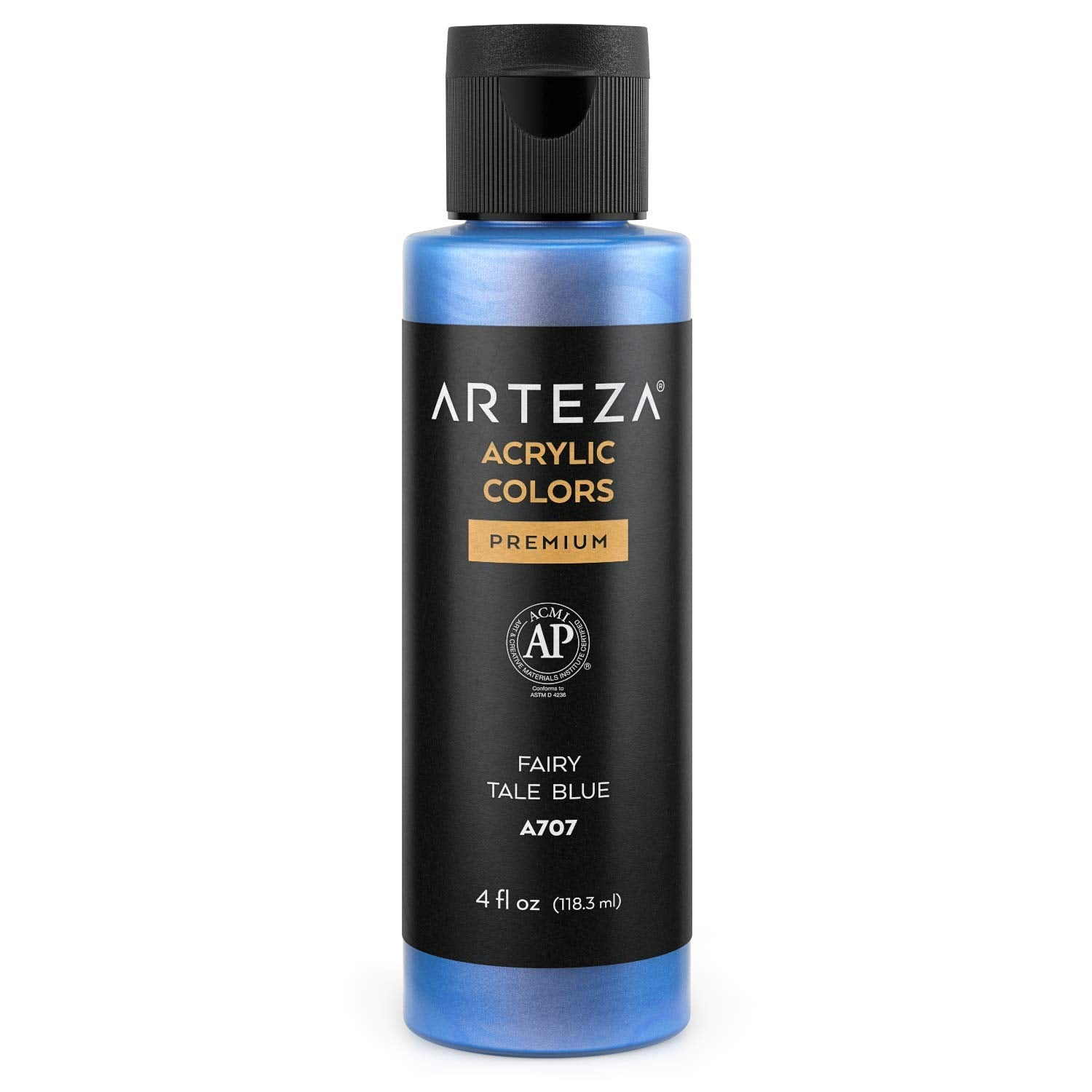 ARTEZA Iridescent Acrylic Paint, A707 Fairy Tale Blue, 118 ml Bottle ...