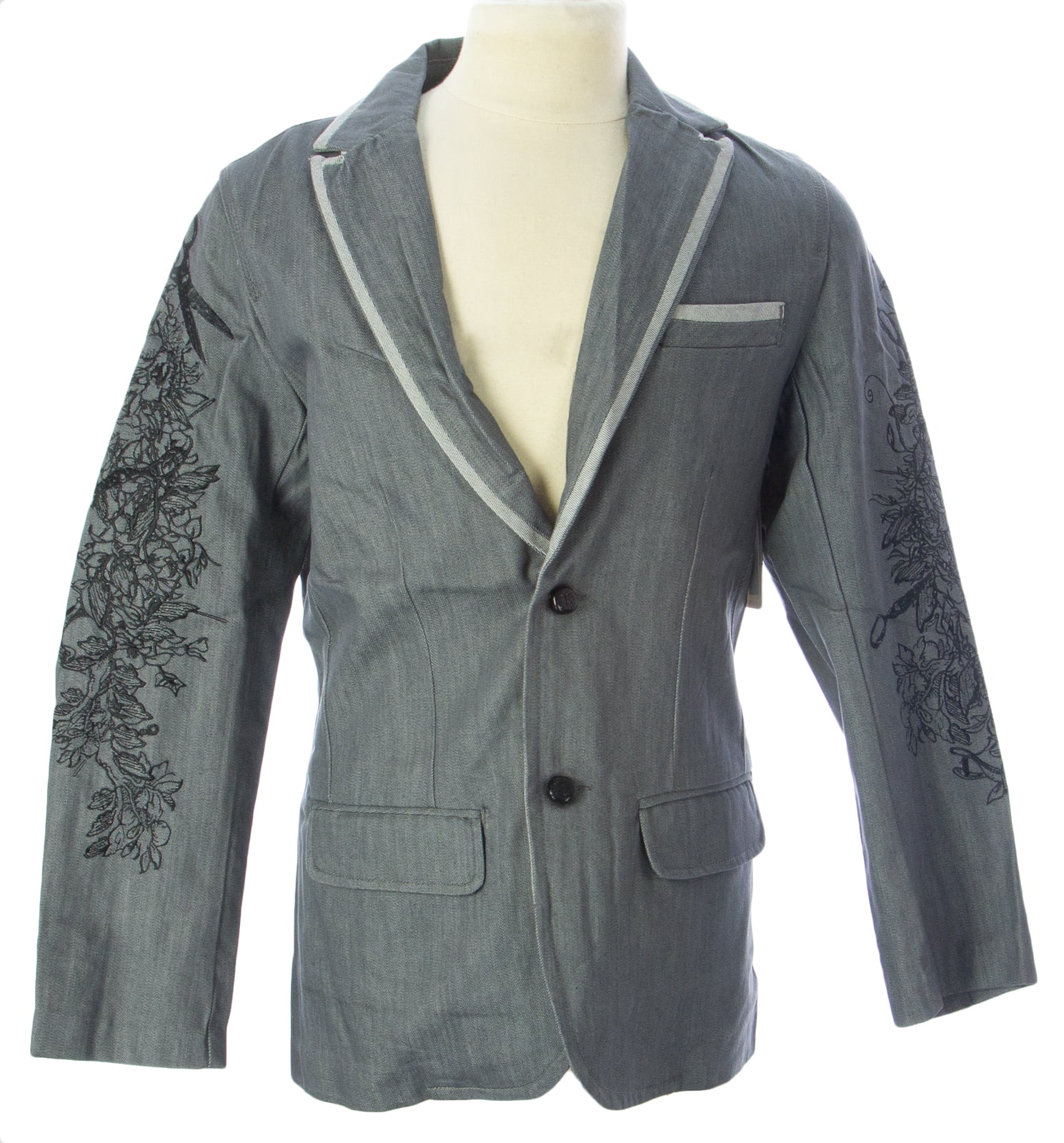 ARTFUL DODGER Men's Skeleton Denim Blazer Sz Large Raw Grey - Walmart.com