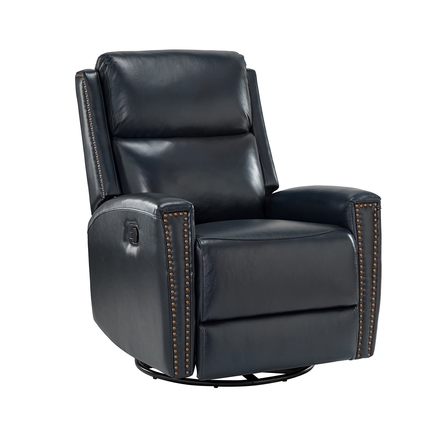 ARTFUL LIVING DESIGN Genuine Leather Swivel Rocker Recliner with ...