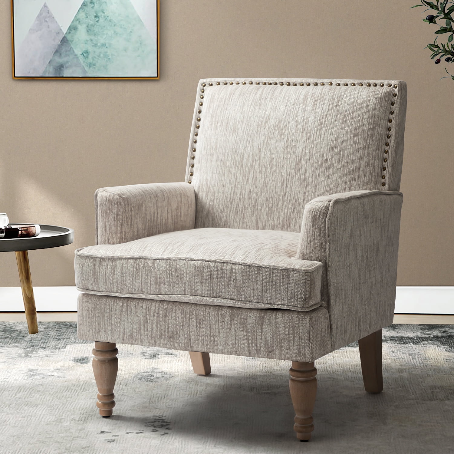 ARTFUL Upholstered Accent Chair with Removable Back and Seat Cushion ...