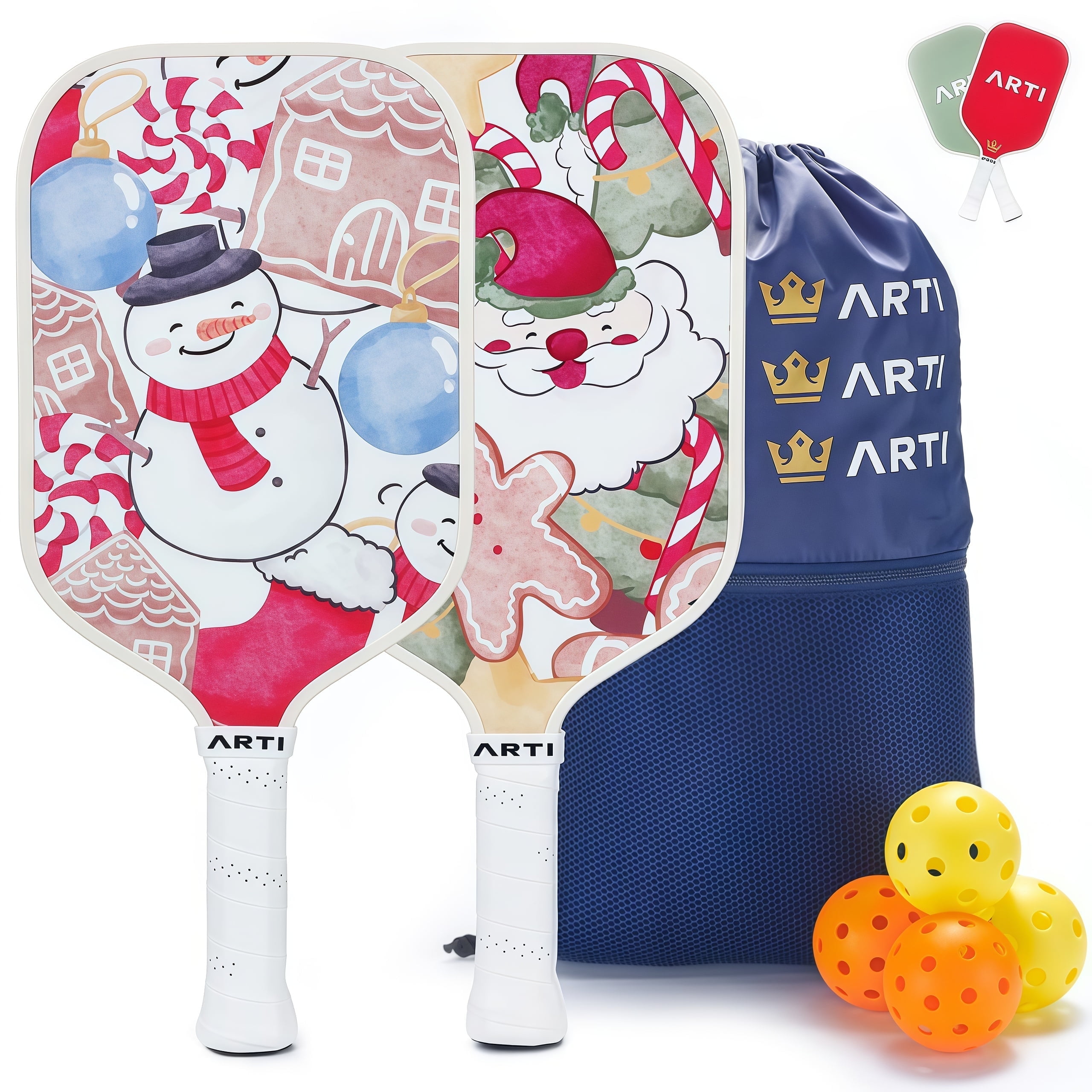 ARTI Fiberglass "Christmas Edition" Pickleball Paddle Set - Festive ...