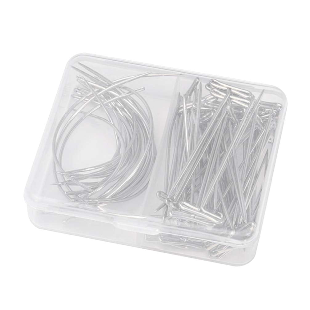ARTIBETTER 70pcs Wig Making Pins Needles Set Wig T Pins and Curved ...