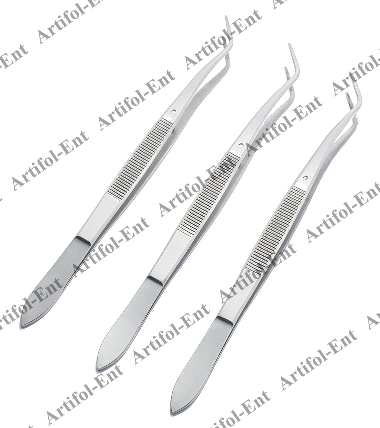ARTIFOL Mariam Tweezer Angled Serrated Tips 15.7cm Forceps Curved Points Stainless Steel ...