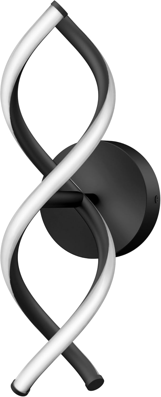 artika DNA 12W LED Modern Wall Sconce Light, Matte Black Finish, Ideal ...