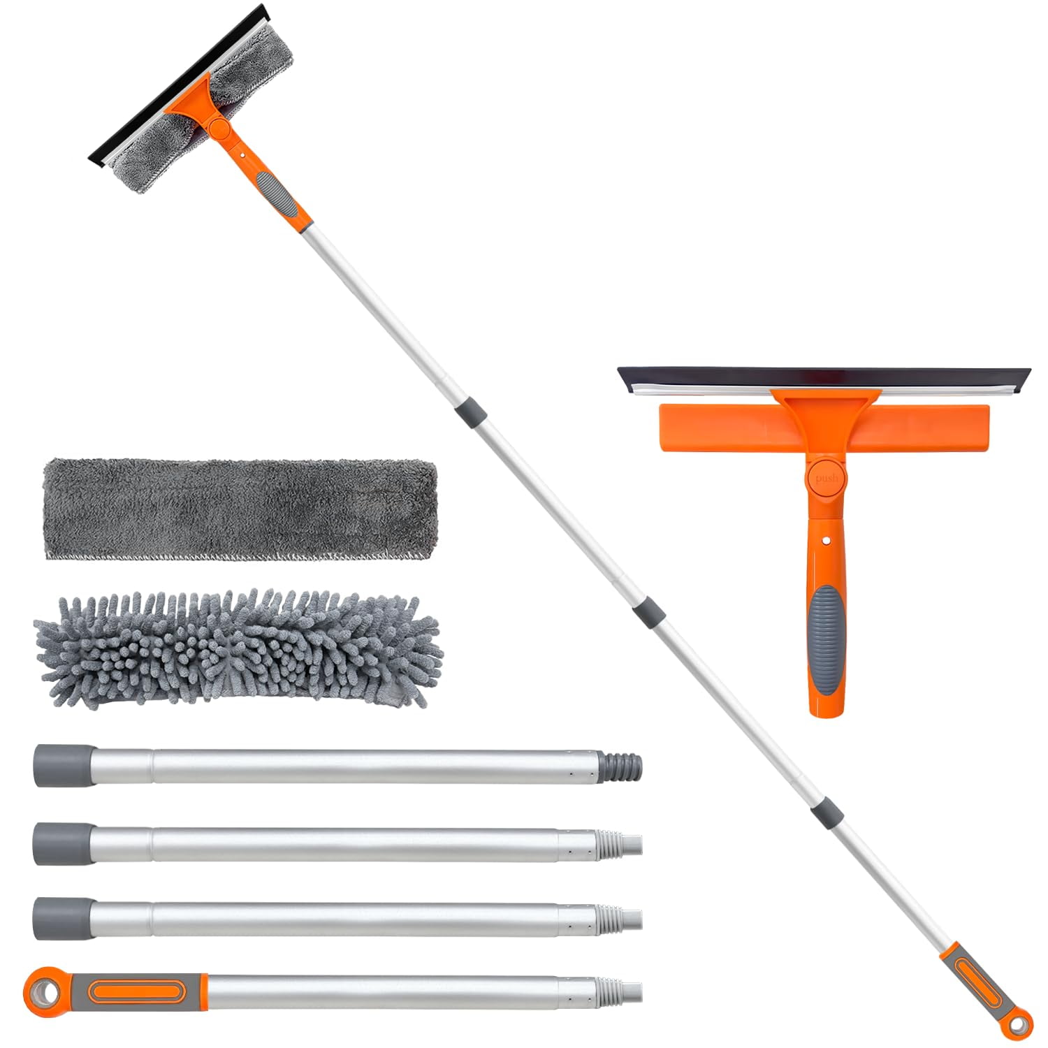 ARTIPOLY Professional Window Squeegee Cleaner, 2 in 1 Squeegee with ...