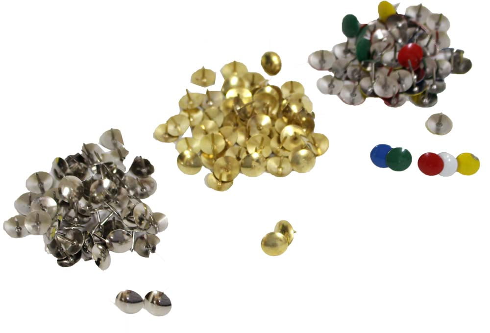 ARTIST'S BEST 150-Count Thumb Tacks | Silver, Gold & Multi-Colored Tops