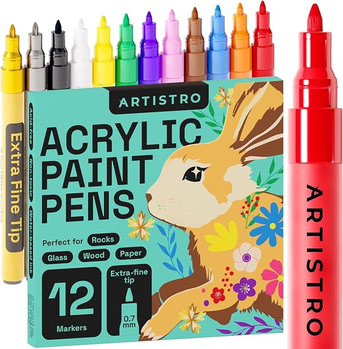 ARTISTRO Paint Pens for Rock Painting, Stone, Ceramic, Glass, Wood ...