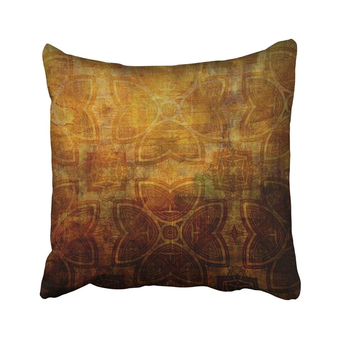 ARTJIA Abstract Vintage Damask Pattern In Red Brown And Gold Colors ...