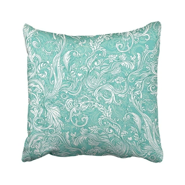 ARTJIA Blue Victorian Vintage Brown Baroque Pattern Blue Damask Floral ...