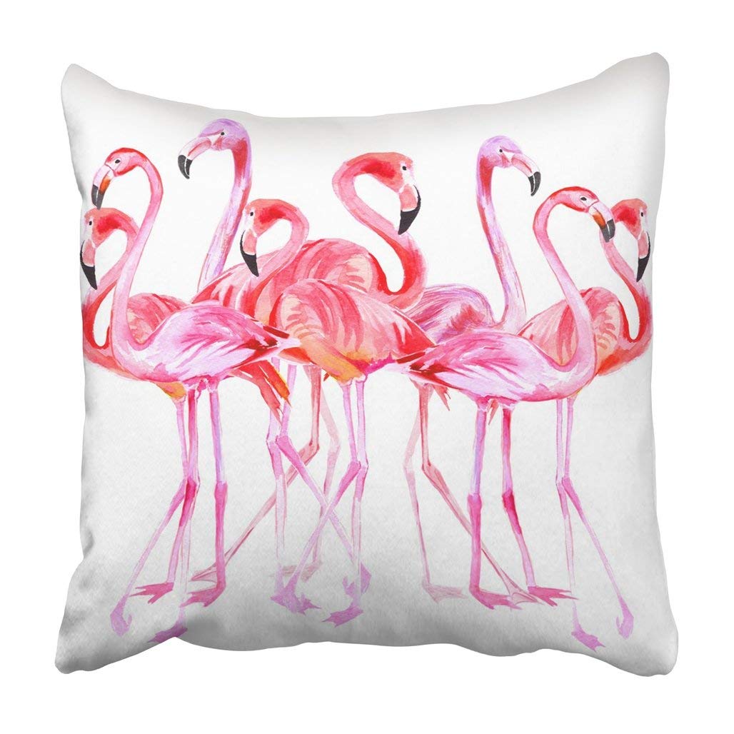 ARTJIA Pink Africa Flamingo Tropical Bird Bright Pattern Watercolor ...