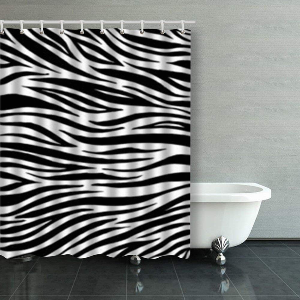 ARTJIA Zebra Print Animal Skin Tiger Stripes Pattern Shower Curtains ...