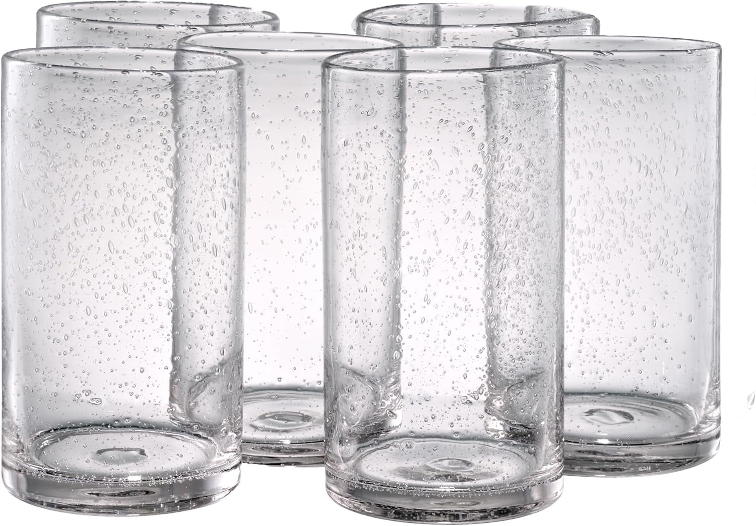 ARTLAND Highball Tumbler – Iris Seeded Design Drinking Glass for ...