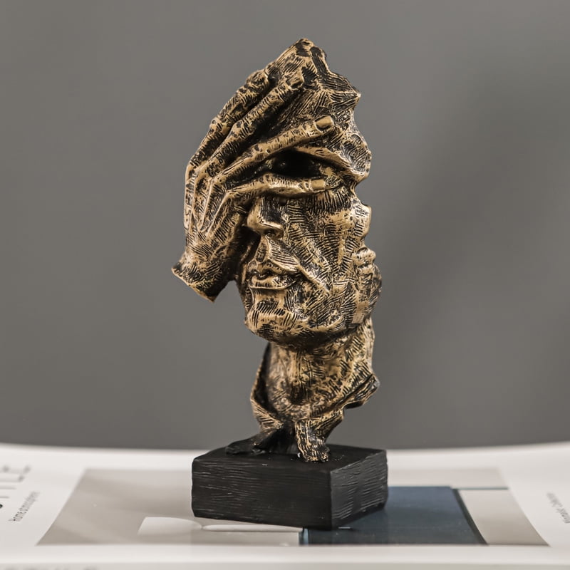 ARTLOVIN Vintage Thinker Figurine Abstract Face Art Sculpture No Hear ...
