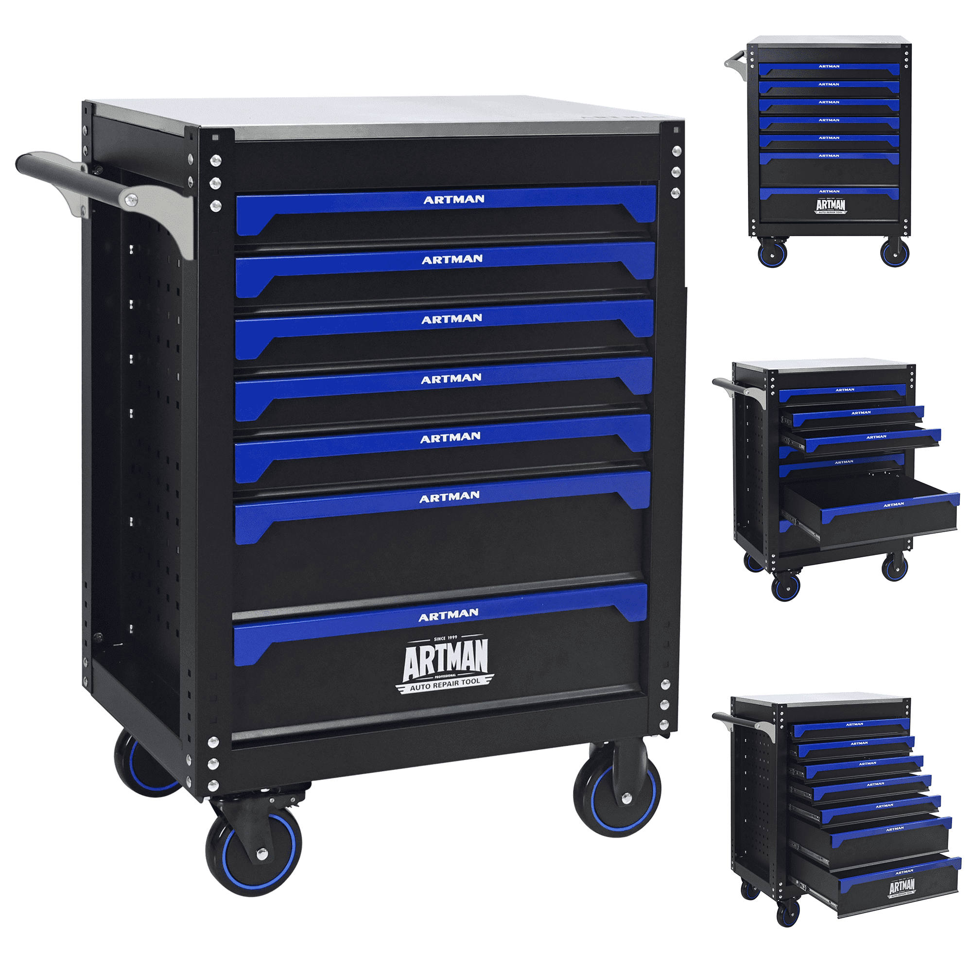 ARTMAN 30-inch 7-drawer Iron-top Rolling Steel Tool Cart, Storage Tool ...