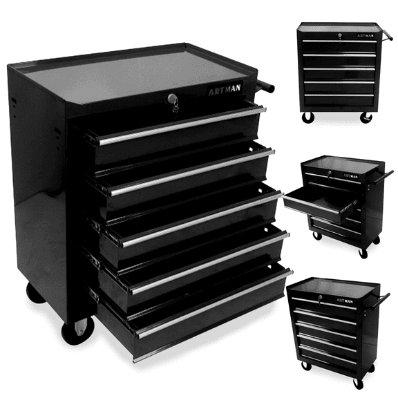 8-drawer rolling toolbox, tool storage cabinet with lockable wheels ...