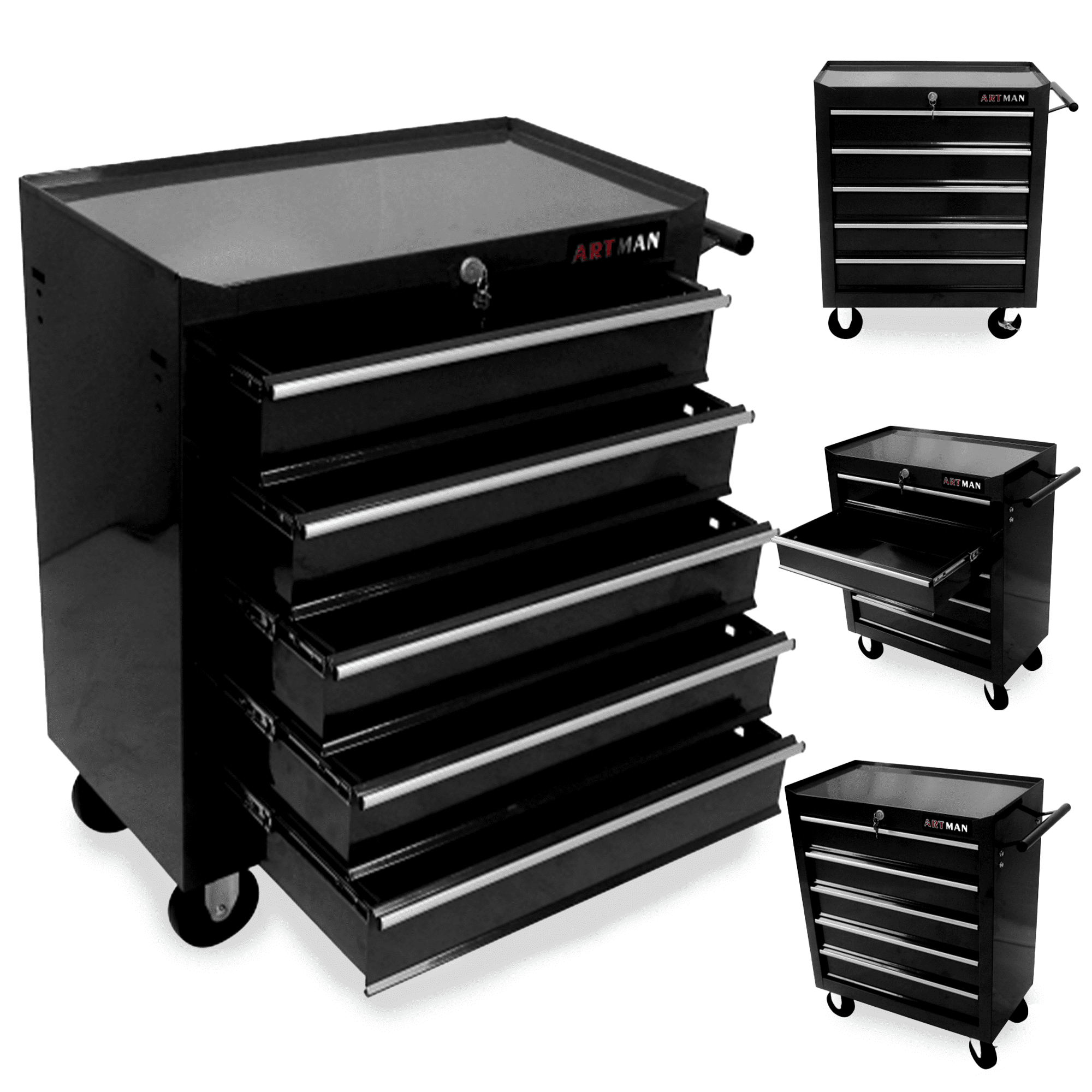 ARTMAN 5 Drawer Rolling Tool Chest, Tool Storage Cabinet with Wheels ...
