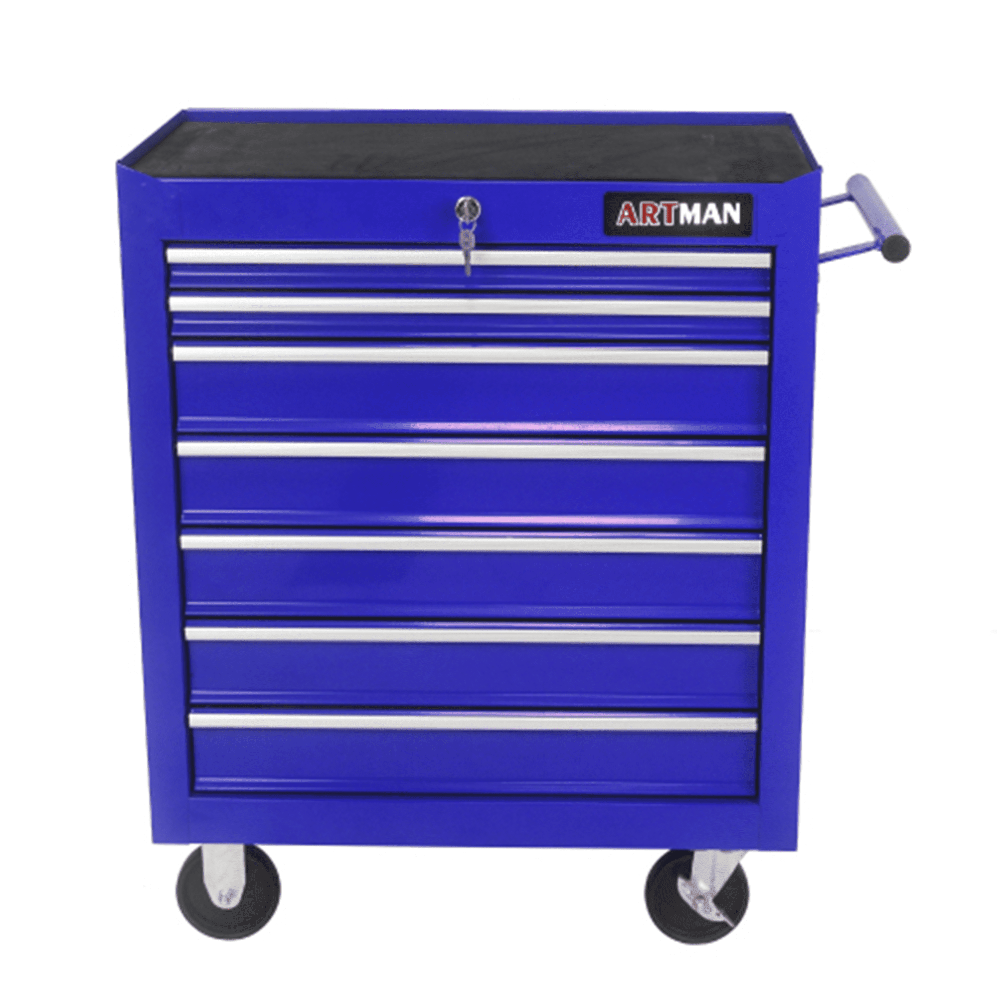 ARTMAN 7 Drawer Steel Rolling Tool Chest Cabinet Cart with Key Locking and Parking Brake for ...