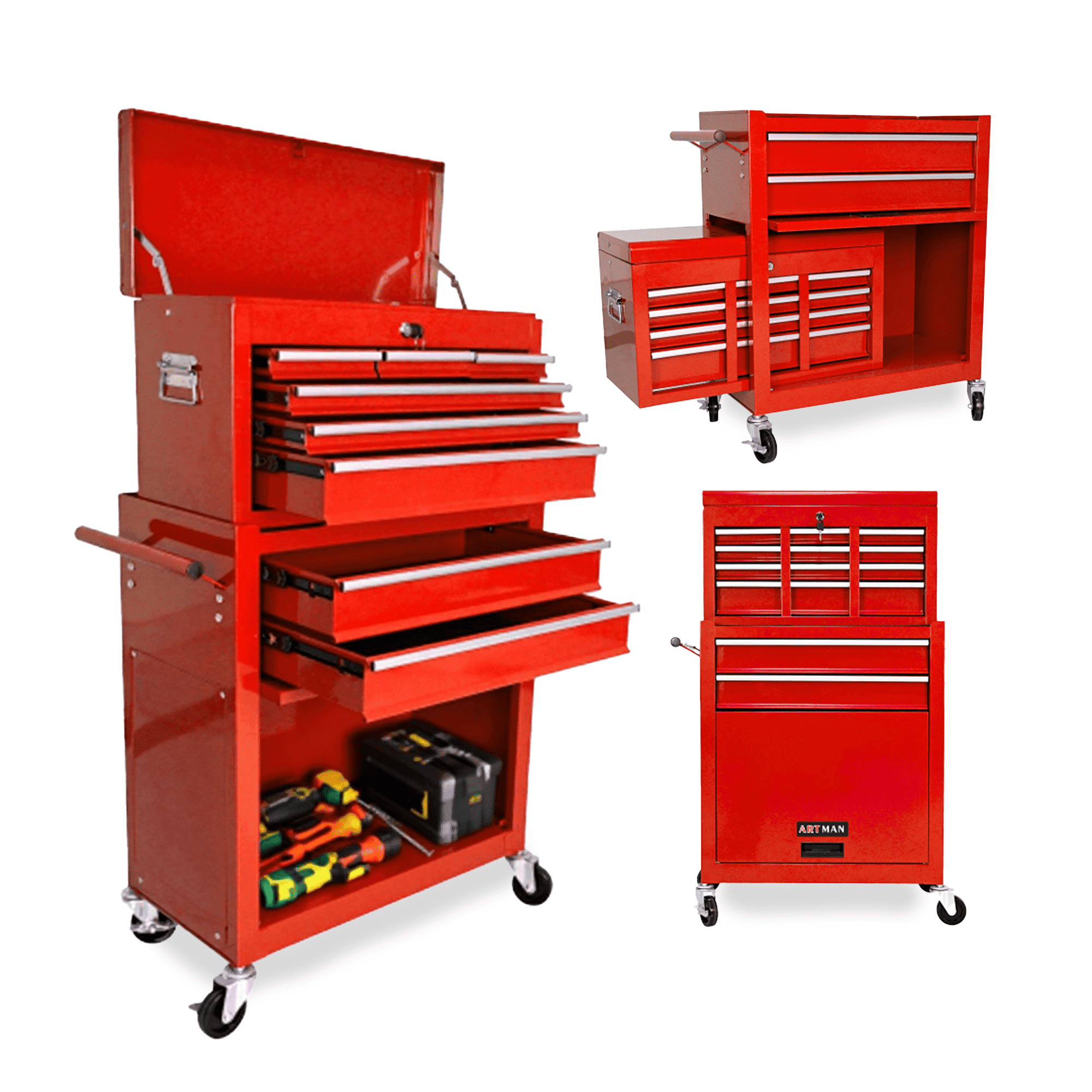 ARTMAN 2-IN-1 High Capacity 8-Drawer ToolChest ,Tool Storage Rolling ...