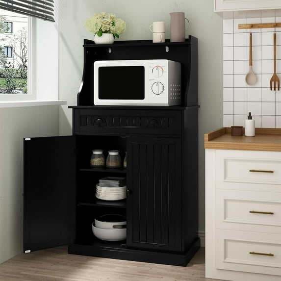 ARTPOWER 54" Kitchen Microwave Cabinet/Stand with Storage and Drawers ...